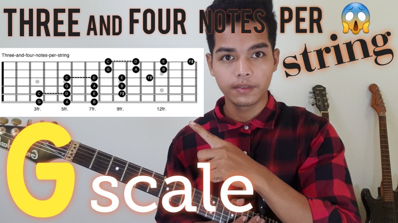 របៀបលេង (G major scale) Three and four notes per string (G major scale ...