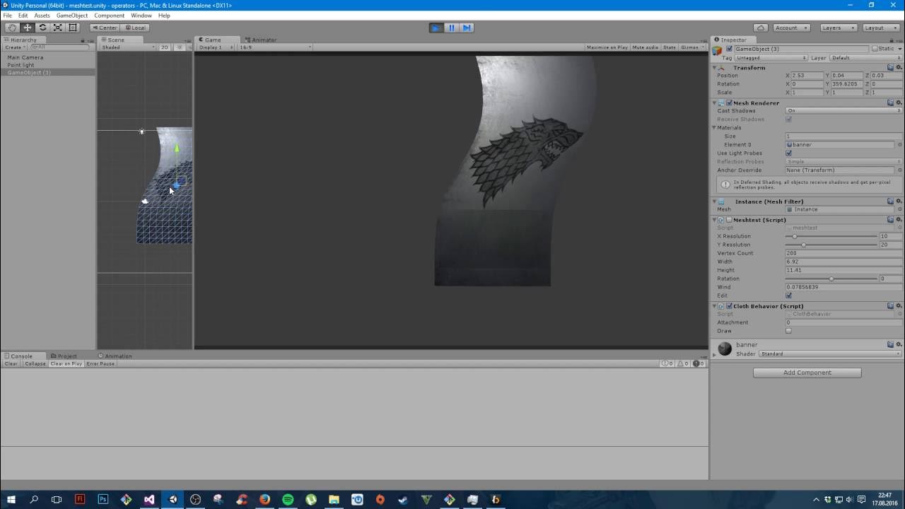 Unity 2d verlet based cloth - YouTube