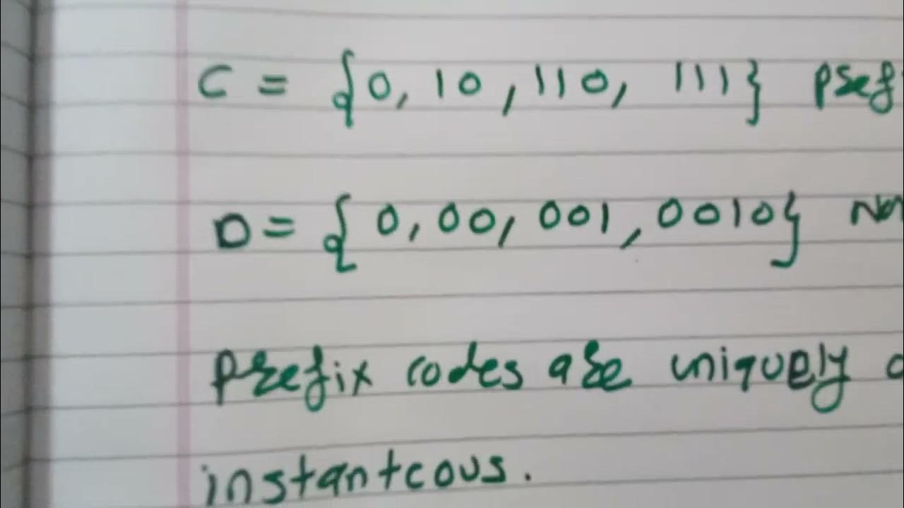 prefix codes krafts inequality video 17 chapter information Theory TE ETC - YouTube