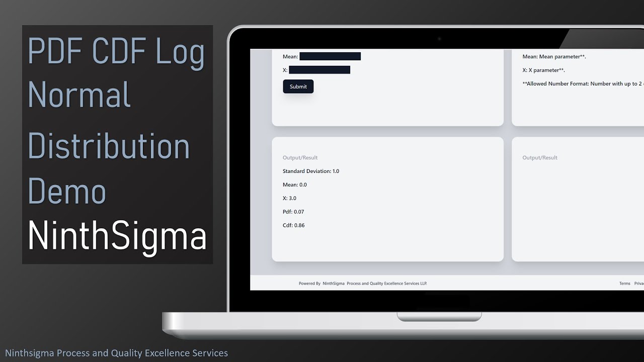 Calculate PDF and CDF for Log Normal Distribution NinthSigma Beta Demo ...
