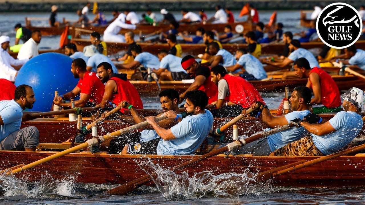 Traditional rowing race in Dubai - YouTube