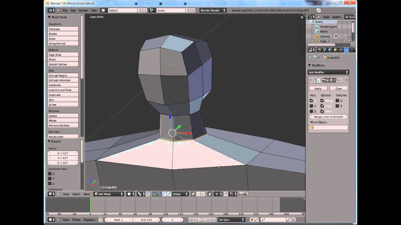 Blender Tutorial 04 From Cube to Humanoid - YouTube
