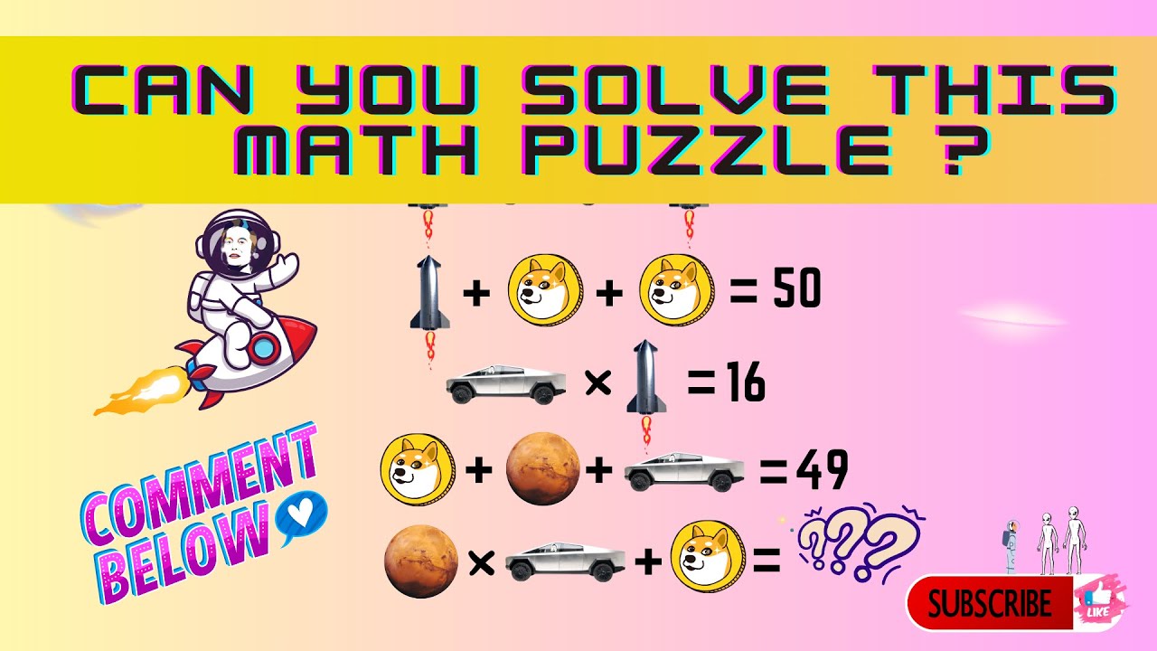 Math Challenge 👻 Elon Musk Math IQ Test 🧠| IQ Test - ONLY FOR GENIUS ...