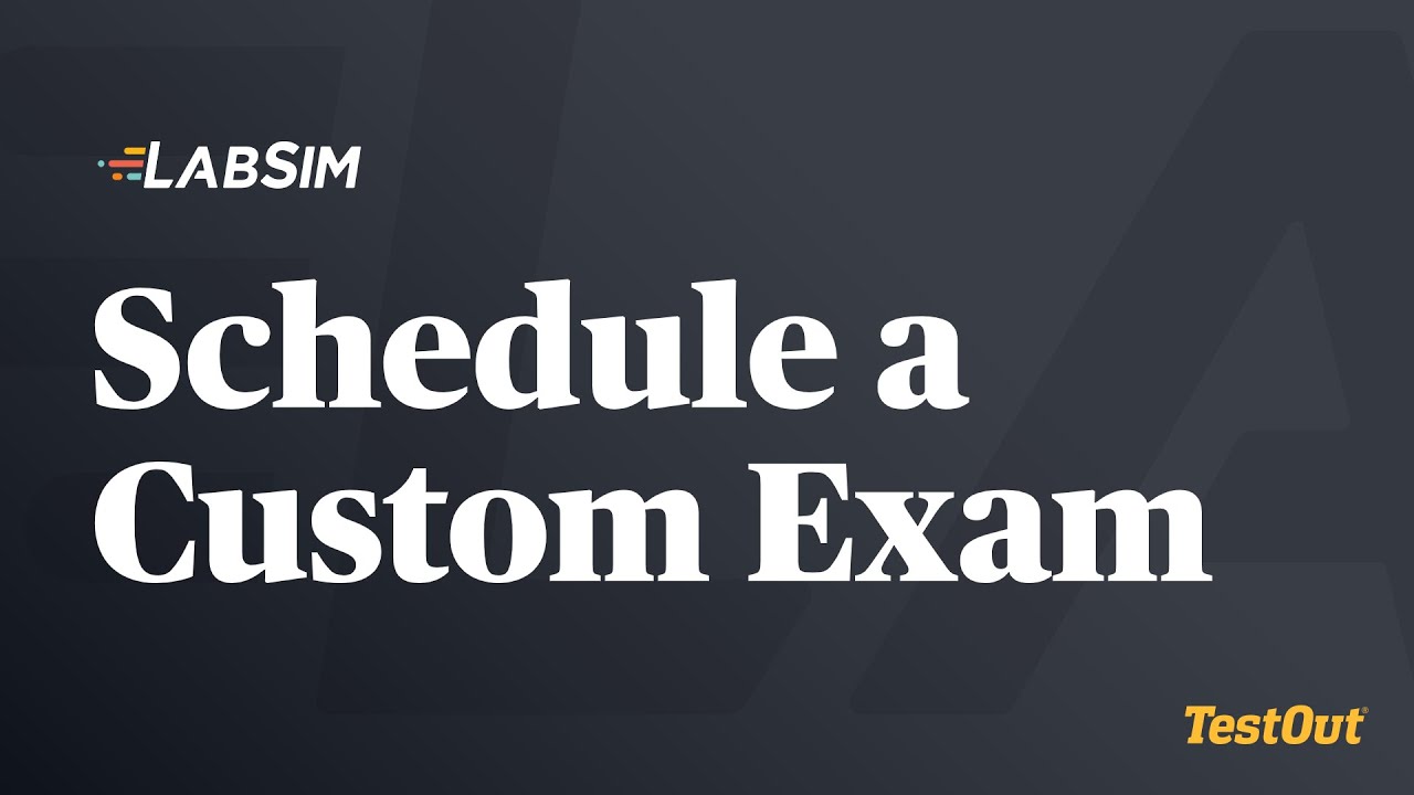 Schedule Custom Exams via Custom Exams Tab - YouTube