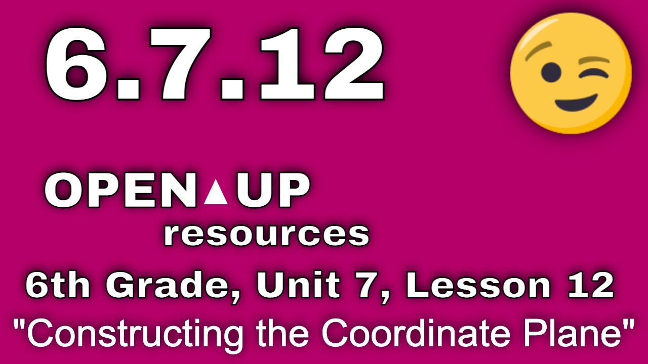 😉 6th Grade, Unit 7, Lesson 12 "Constructing the Coordinate Plane" IM ...