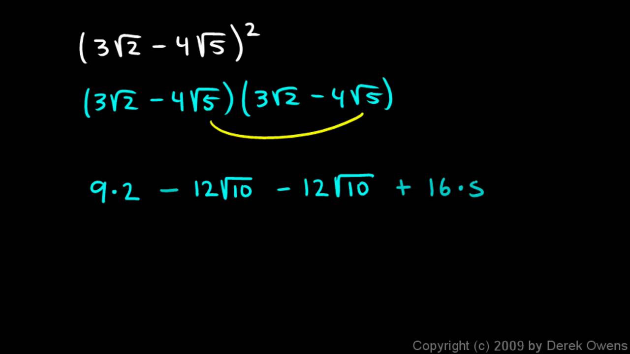 Algebra 1 11.9a - Multiplying Binomials that contain Radicals - YouTube