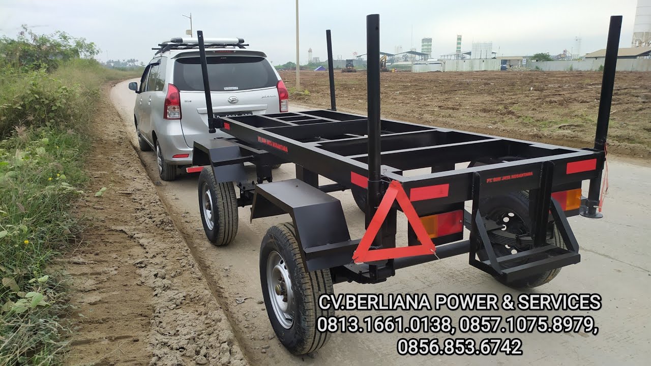 TRAILER ANHANG TROLI BAK GENSET POMPA BARANG GUDANG PABRIK BANDARA ...
