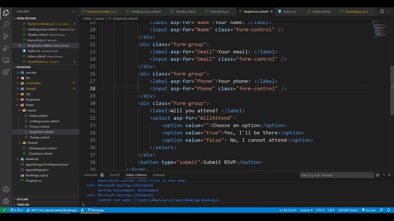 Asp Net Core 6 5 Bootstrap Css Styling Youtube 2756