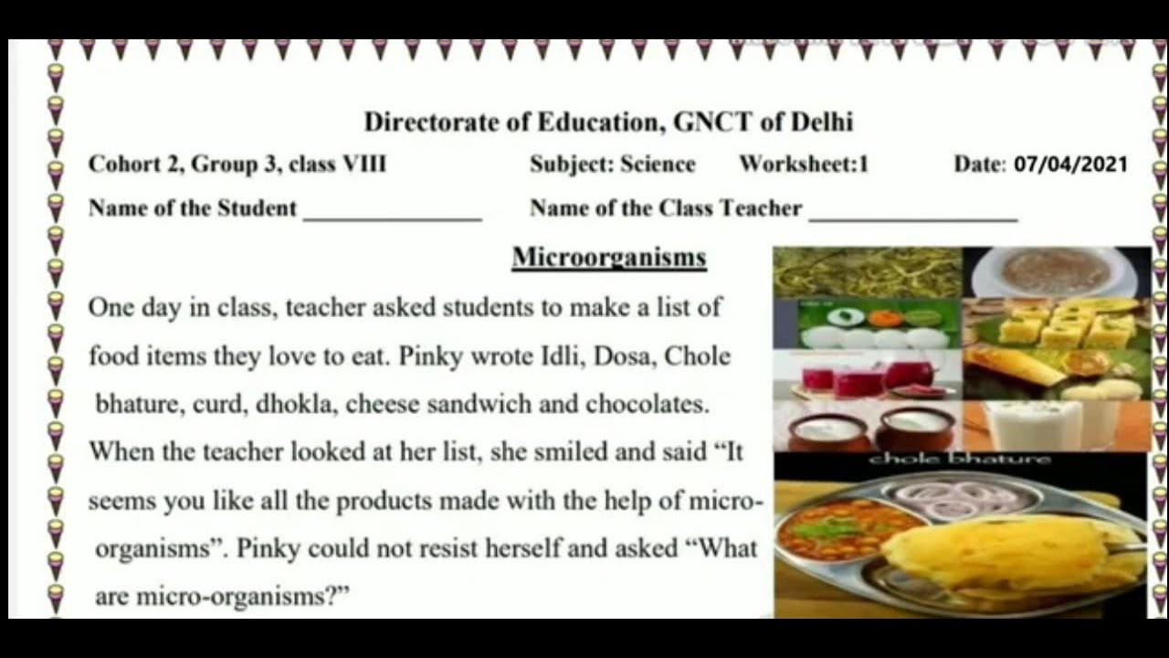 Worksheet 1 Science class 8 (7/4/2021)English Medium/worksheet 1 ...