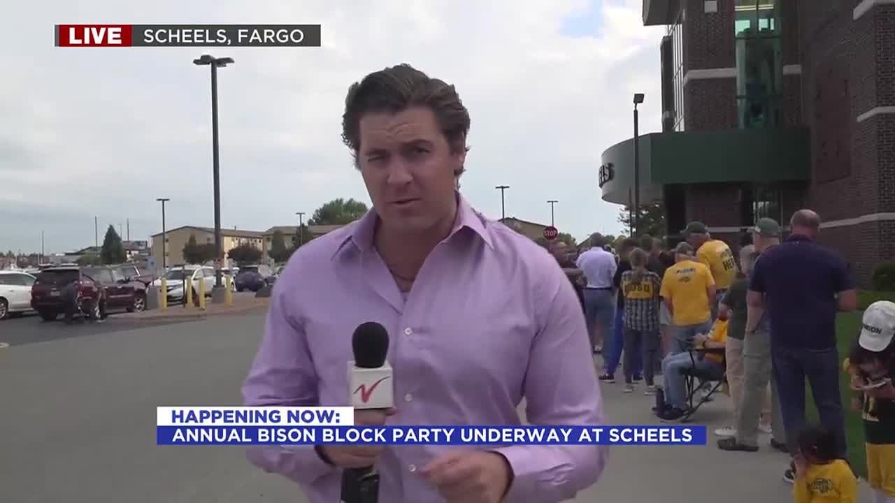 Annual Bison Block Party Underway at Scheels - YouTube
