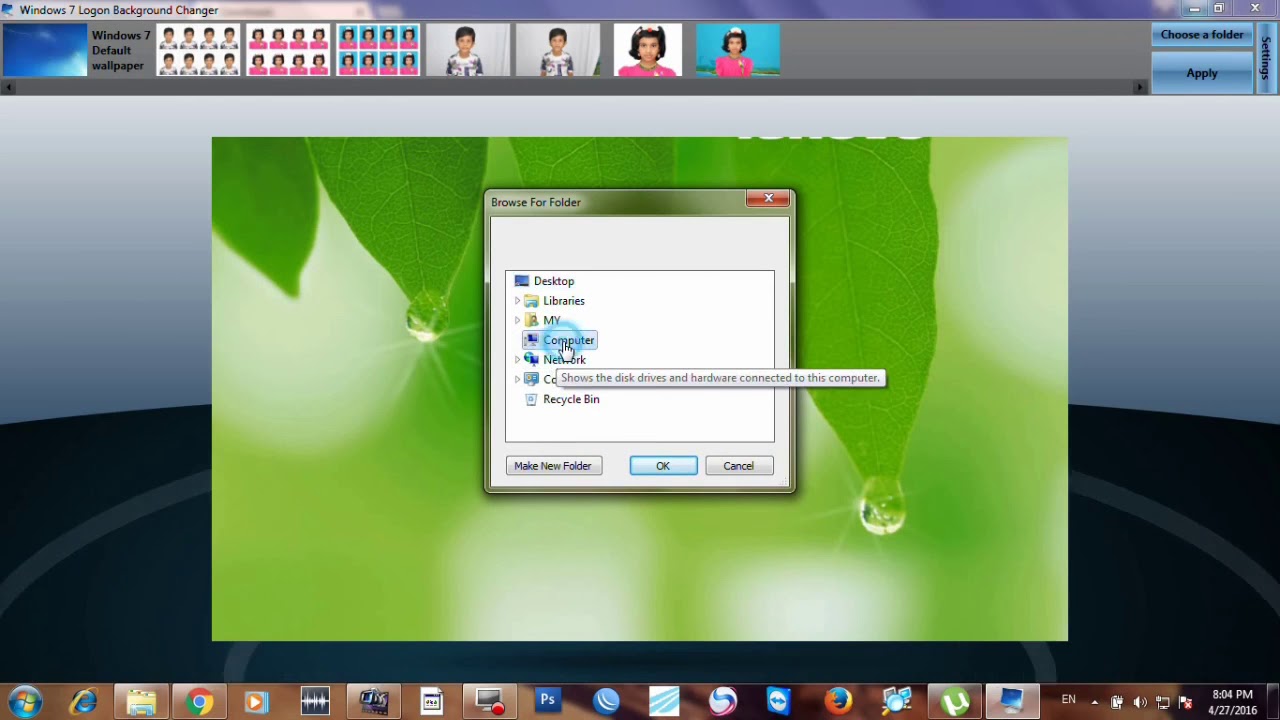 How to Change Windows 7 Logon Background - YouTube