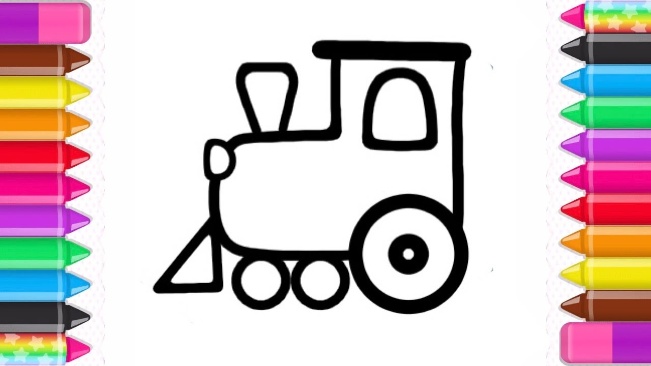 Drawing a Kids Locomotive | learning draw | Animation Drawing - YouTube