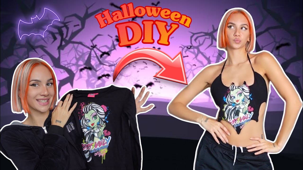 tuto DIY- JE T’APPREND A FAIRE UN HAUT CHAUVE-SOURIS / SPECIAL HALLOWEEN - YouTube