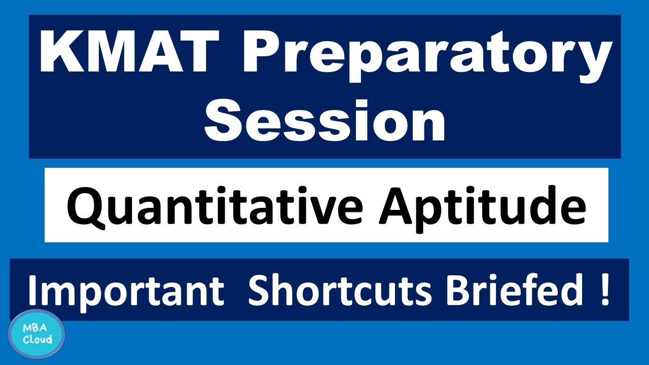 KMAT Preparatory Session| Quantitative Aptitude-Important Shortcuts ...