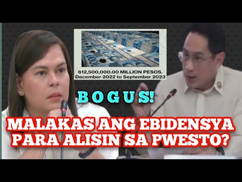 SOLID ANG MGA EBIDENSYA MAGPAALIS SA PUWESTO SI VP SARA DUTERTE? - YouTube