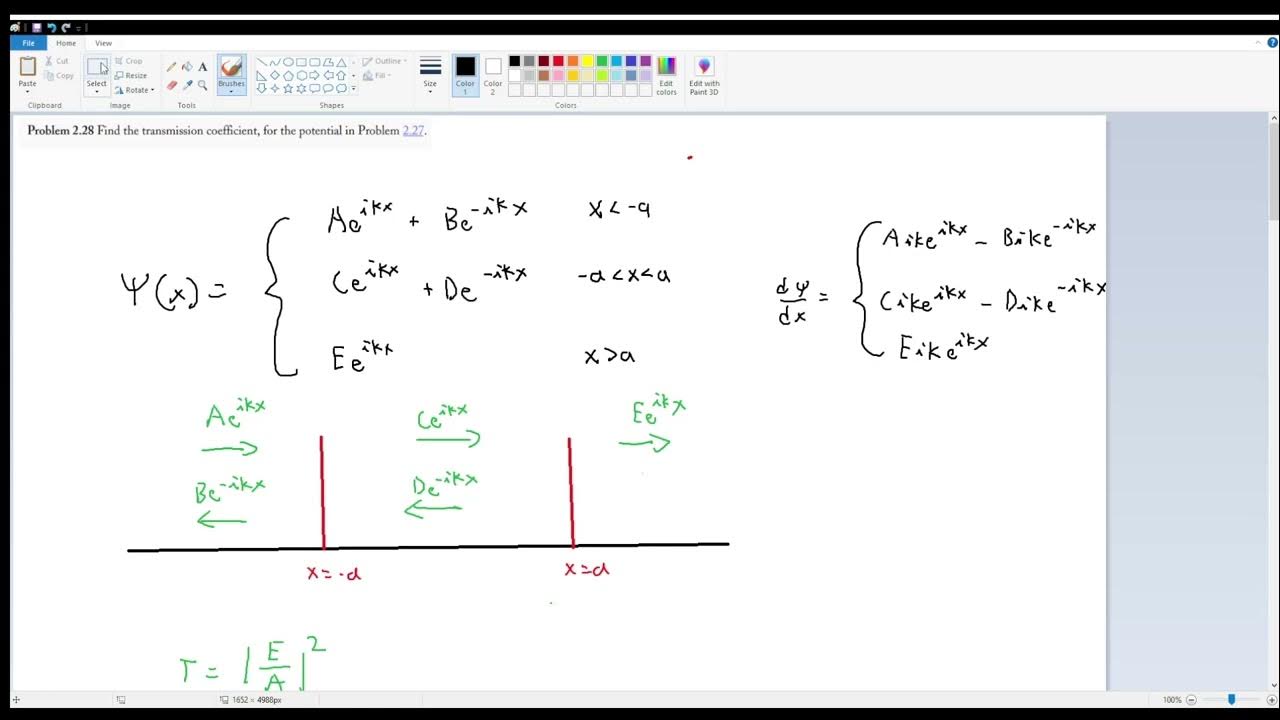 Griffiths QM Problem 2.28 Setup - YouTube