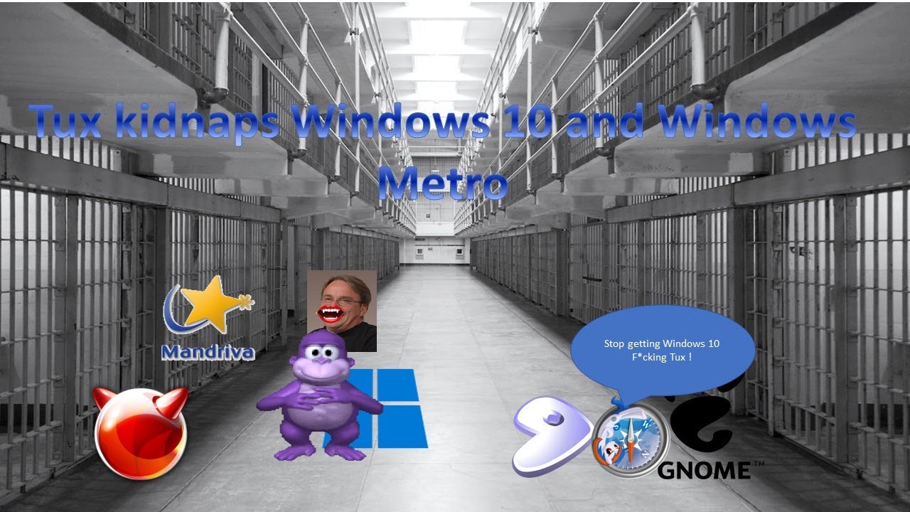 Tux kidnaps Windows 10 and Windows Metro season 1 - YouTube