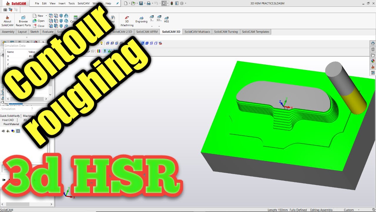 Contour Roughing Iin solidcam - YouTube