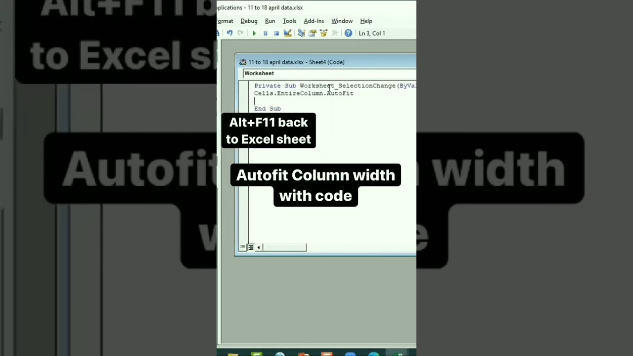 Auto Fit Column Width With View Code Ms Excel YouTube Auto Fit Column Width With View Code Ms Excel YouTube