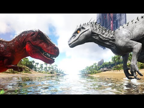 菁英霸王龍 VS 帝王暴龍 | Alpha Rex vs Indominus Rex | 方舟生存進化 | Ark Survival ...