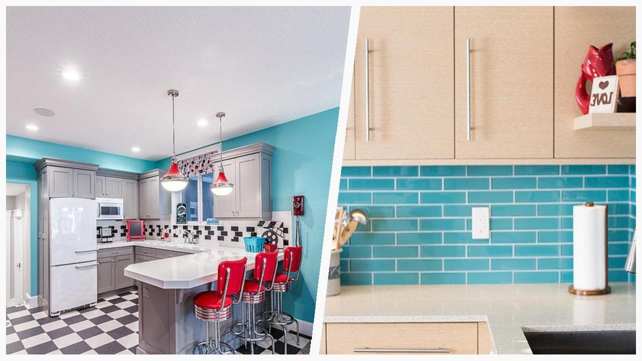 75 Turquoise Kitchen With Quartz Countertops Design Ideas You'll Love 🟡 ...