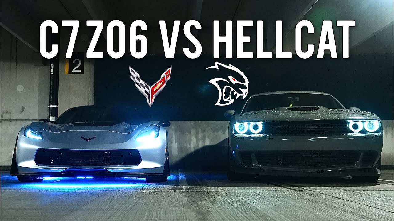 C7 Z06 Vs Hellcat (Both Stock) - YouTube
