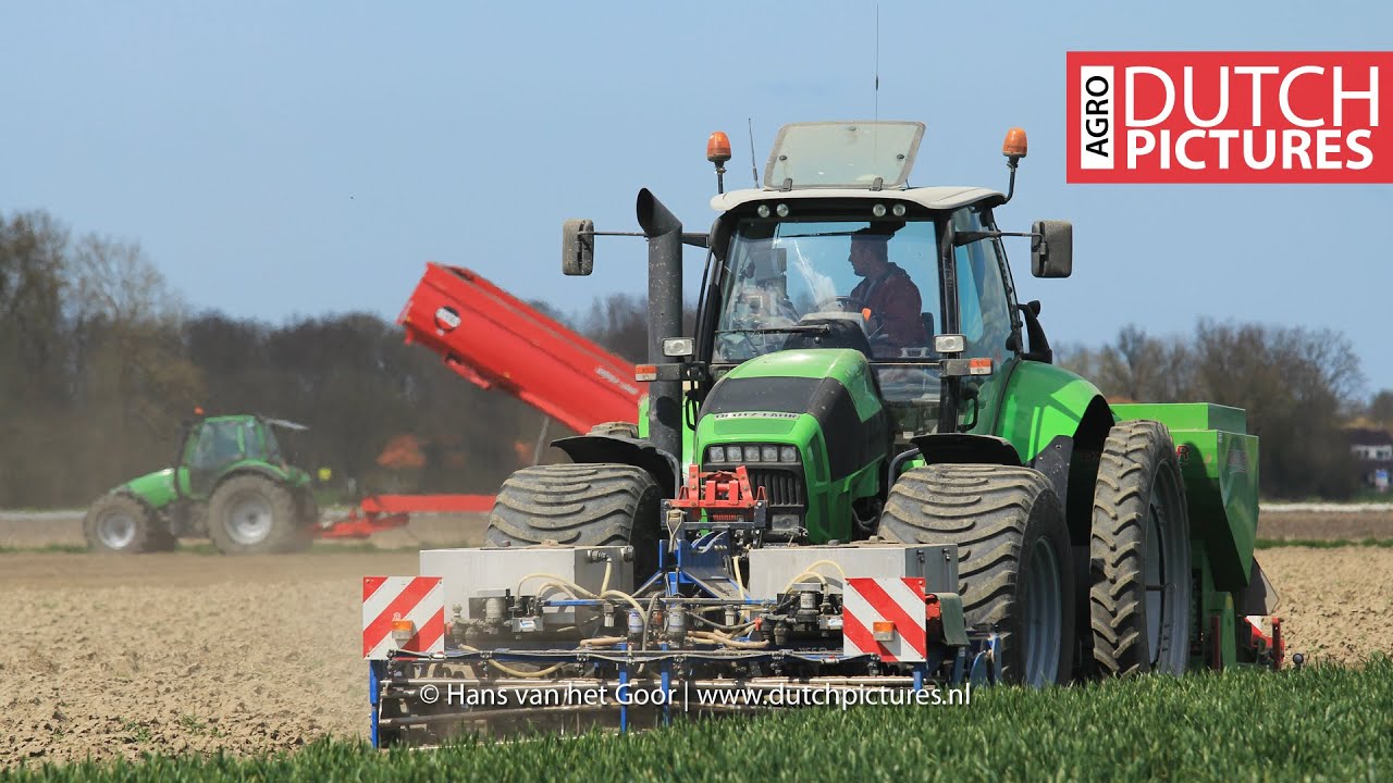 Deutz Fahr Agrotron TTV 630 with angry sound! | planting potatoes ...