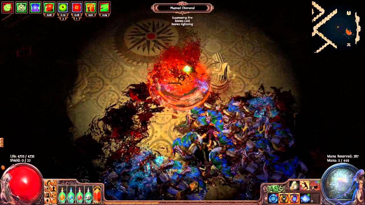Path of Exile. 74 Corrupted map. Monsters Pack size + Fracture. Cyclone ...