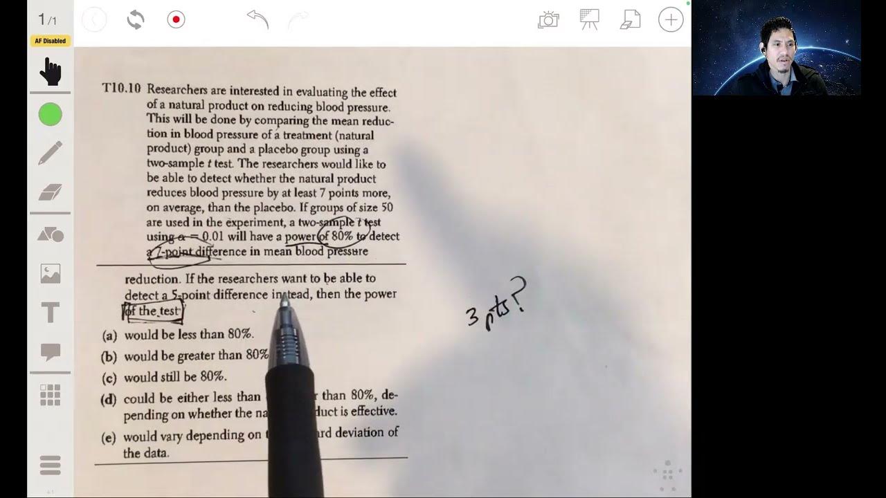 T10.9, T10.10 | AP Statistics Ch 10 Practice Test - YouTube