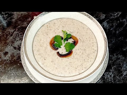 Əfsanevi lezzetde Göbelek şorbasi. Restoranlarda yediklerinizden seçilmeyen dad