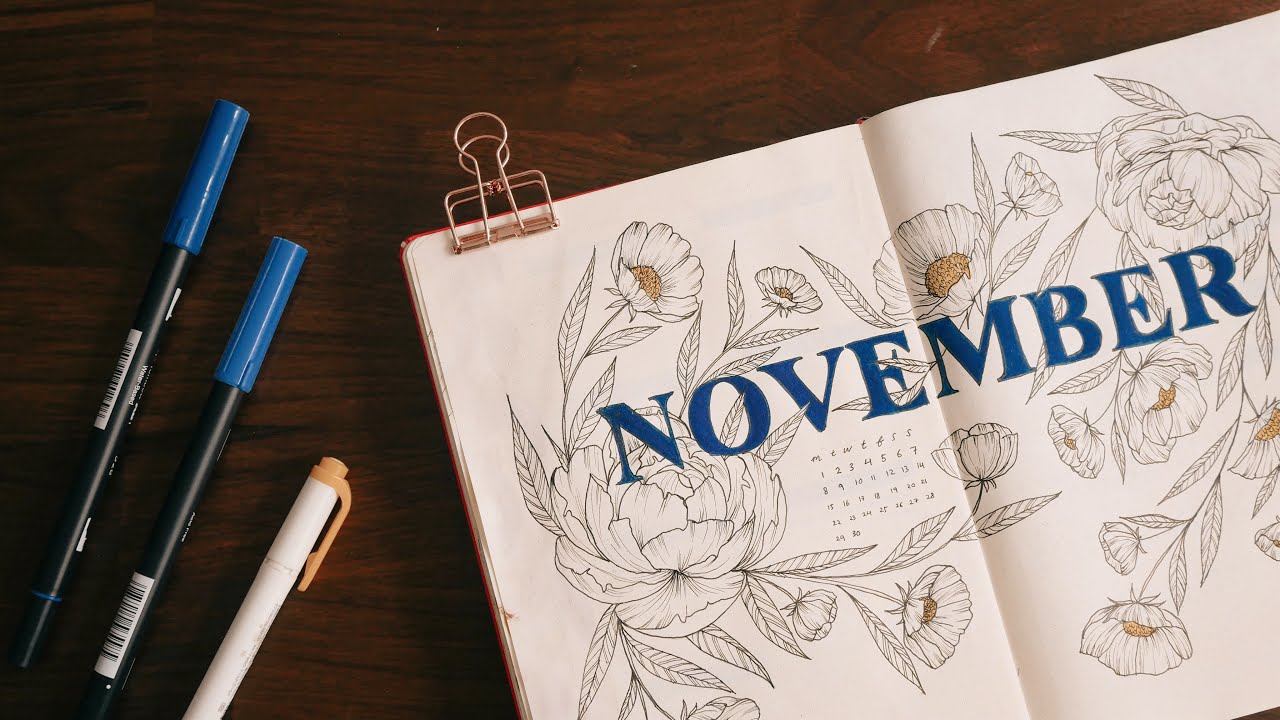november bullet journal setup / plan with me 🦋 - YouTube