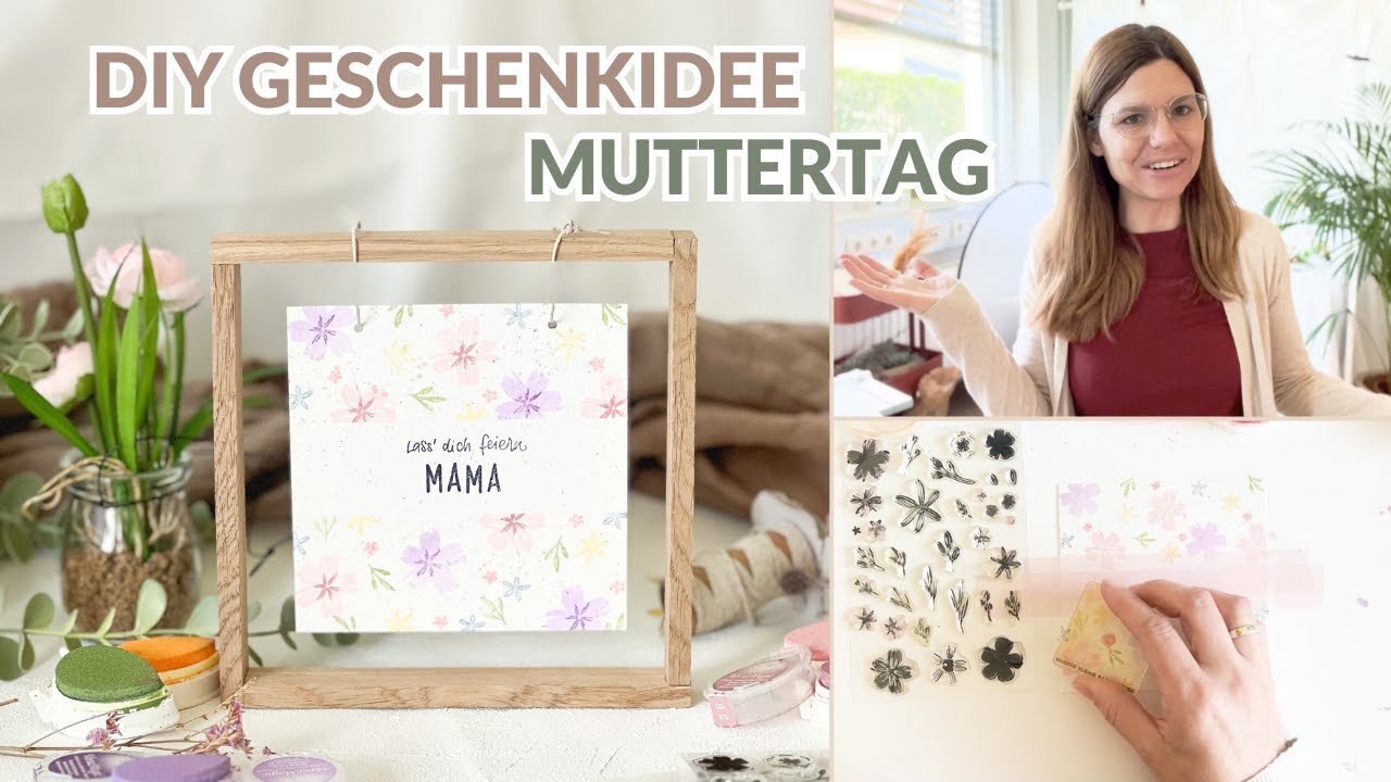 DIY Muttertagsgeschenk mit Holzklötzchen 💕 Persönliche Idee mit Karte ...
