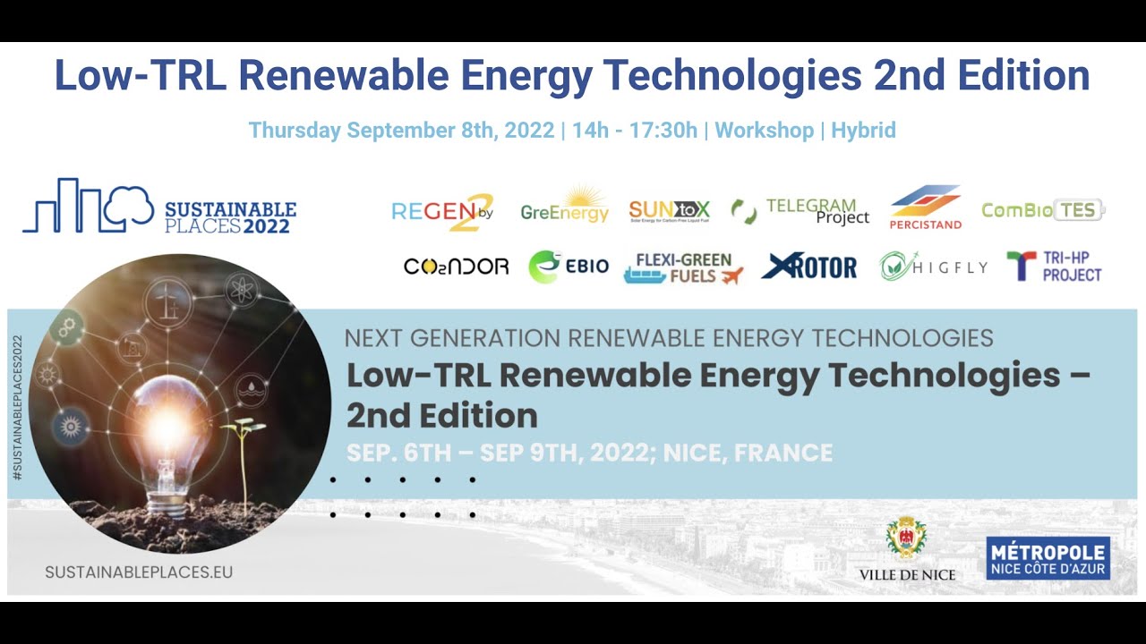 "Low-TRL Renewable Energy Technologies 2nd Edition" workshop (SP2022 ...