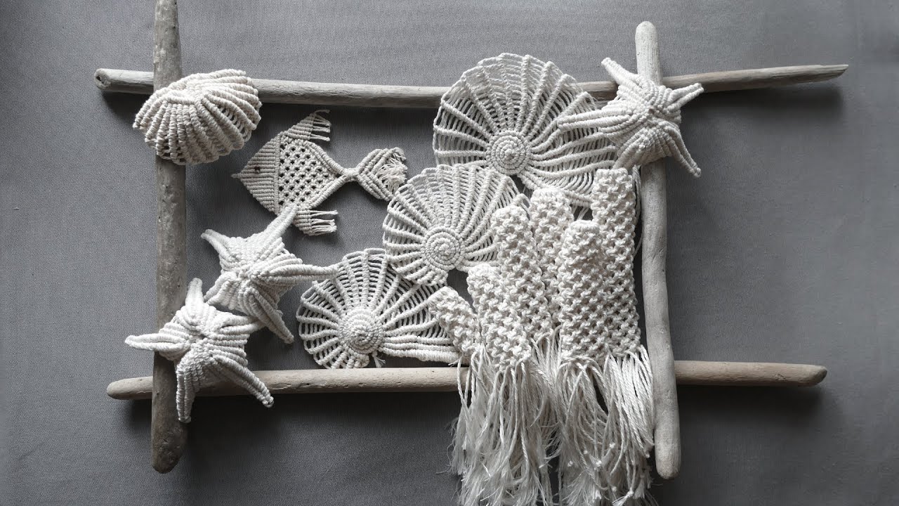 Marine Macramé Starfish, Seashell, Corals DIY Beach House Decor - YouTube