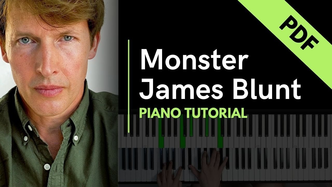 Monster - James Blunt (Piano Tutorial + Not Angka) - YouTube