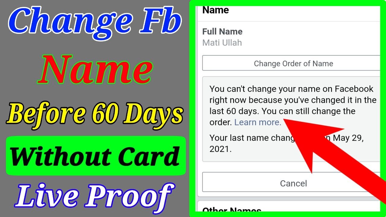 How To Change Facebook Account Name Before 60 Days | Change Facebook ...