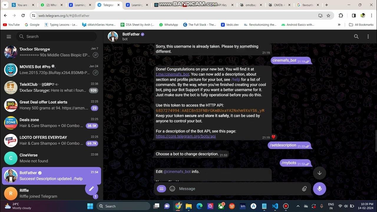 WD-301 Project Assignment 1| Telegram Chatbot using node js - YouTube