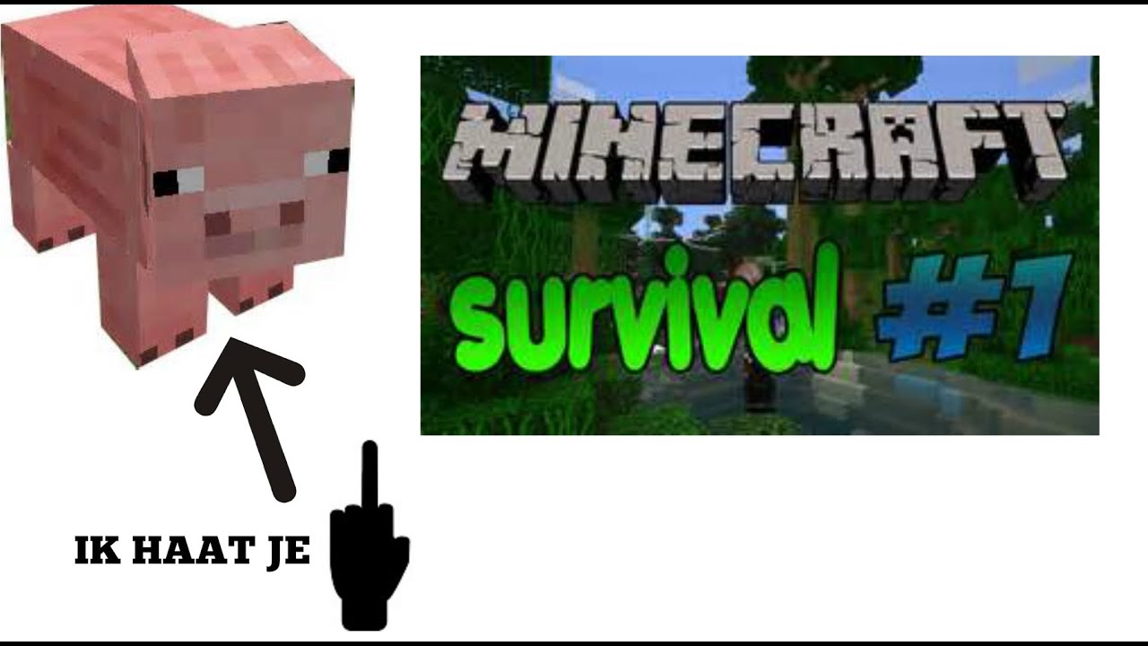 GA WEG STOMME VARKEN!! - Minecraft Survival #1 - YouTube