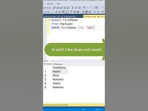 SQL Trick | Match single character | Pattern Matching | Like #sqltips - YouTube