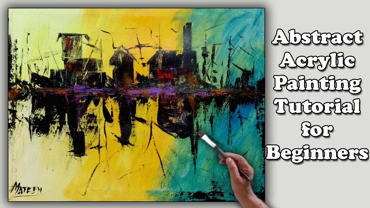 Abstract Acrylic Painting for Beginners | Step by step | Easy Painting ...