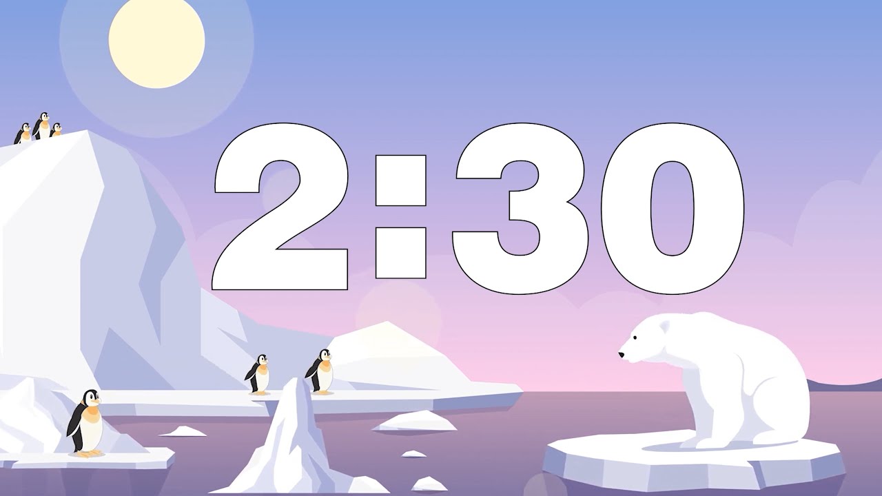 2 MINUTE 30 SECONDS COUNTDOWN TIMER WITH ALARM FOR KIDS - YouTube