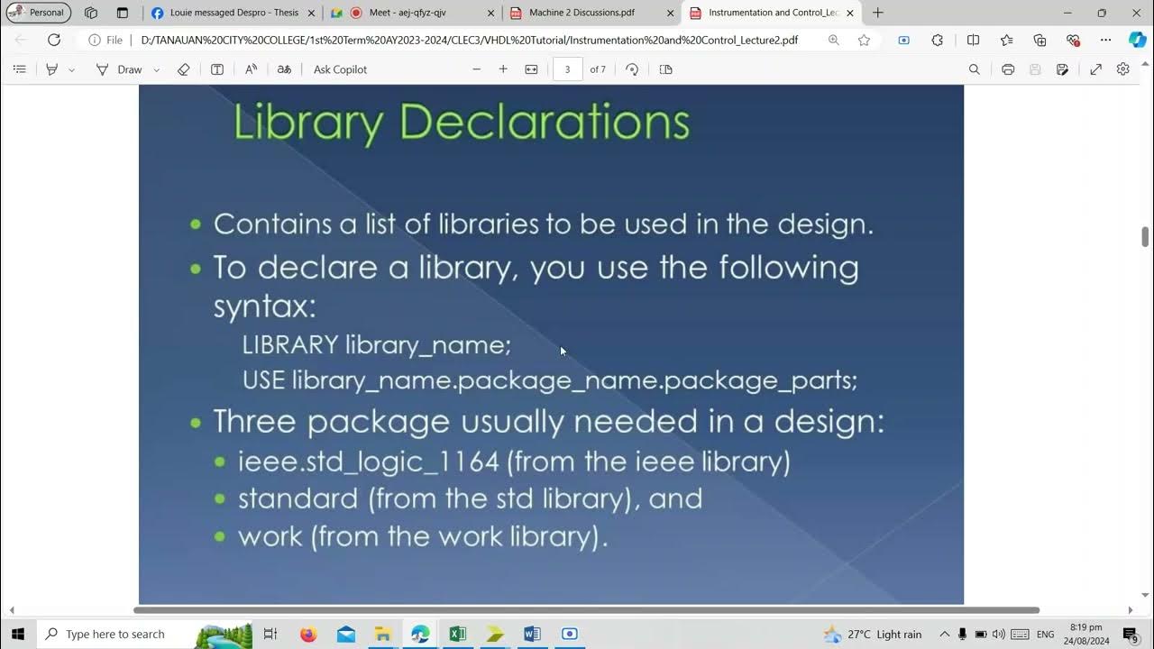 VHDL Code Structure - YouTube