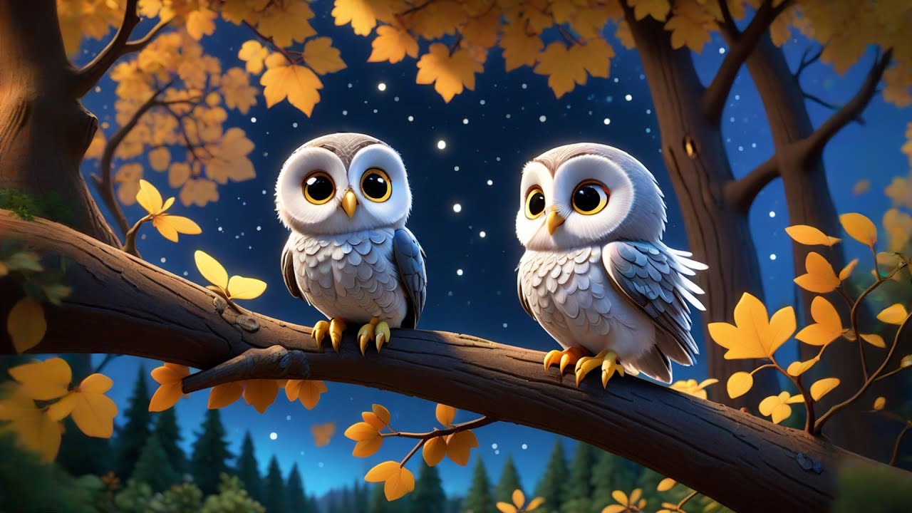 Two Singing Owlets Hoot in Tune | Cute Owl Song for Kids | Nursery ...