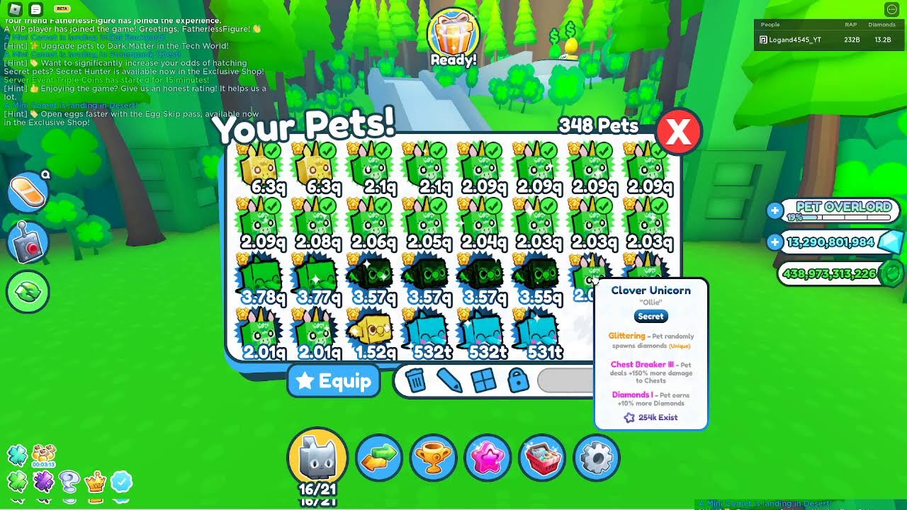 Pet Simulator X AFK till i hatch a huge pet. - YouTube