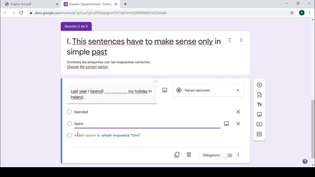 Como subir un examen a forms completo - YouTube
