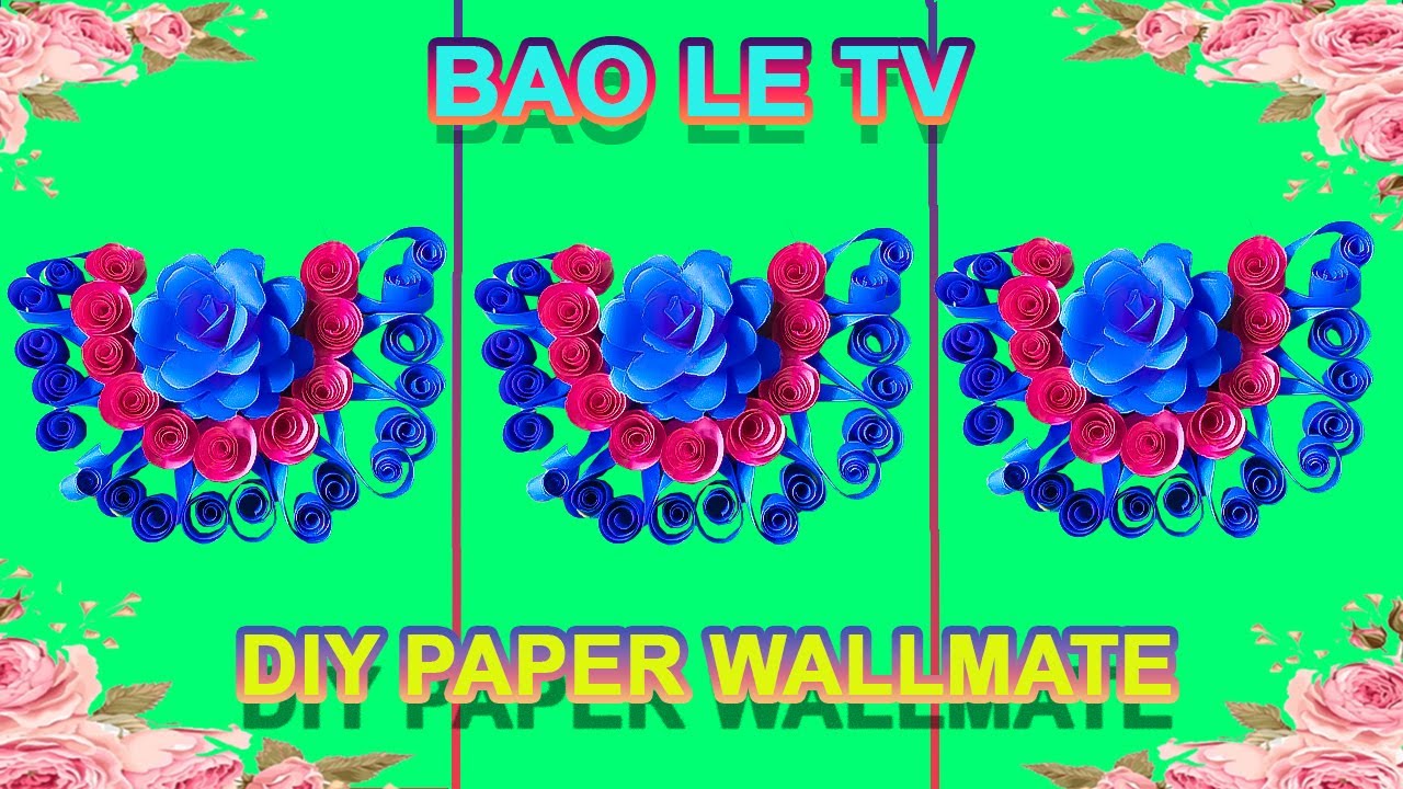 DIY Tutorial: How to Make a Beautiful Blue Rose Paper Flowers Wall Hanging - YouTube