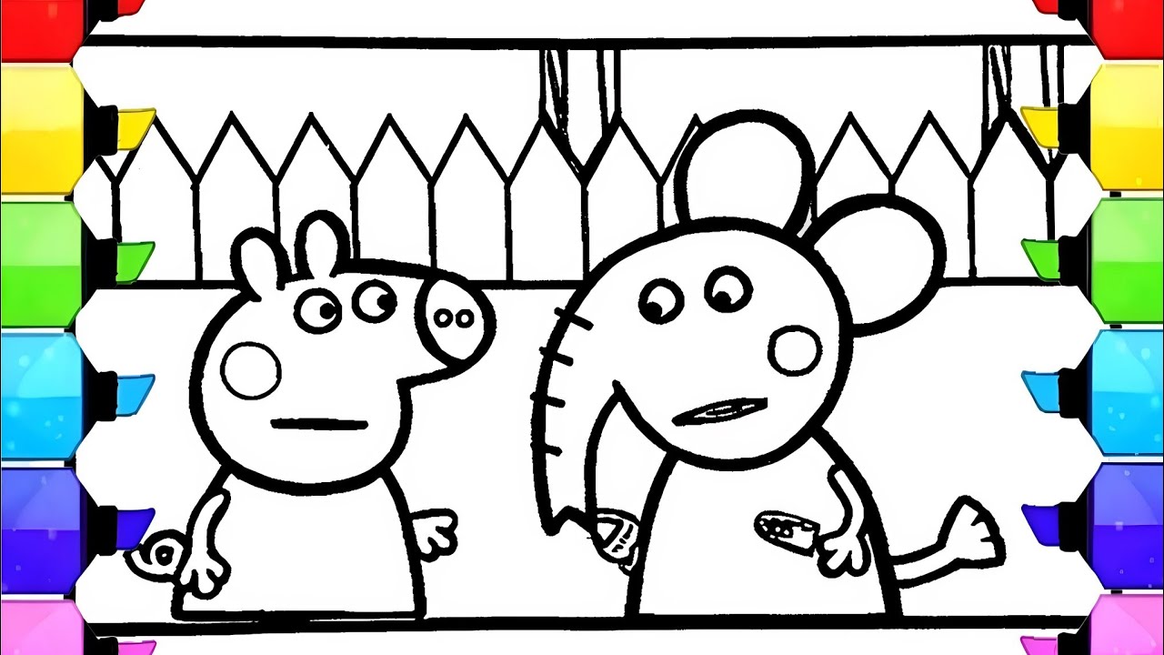 Peppa Pig with Emily Elephant in the Morning Drawing Easy, Peppa Pig ...