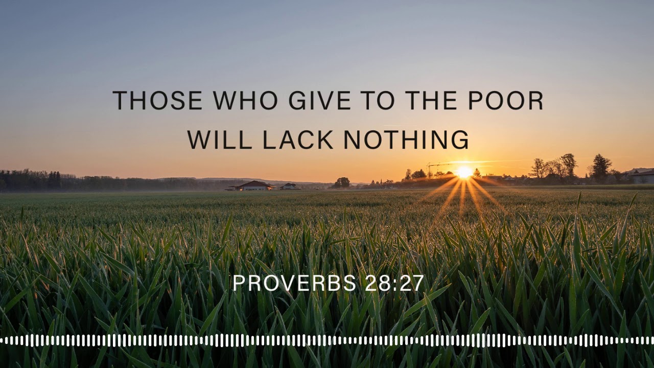 Proverbs 28:27 - iDisciple Daily Verse - YouTube