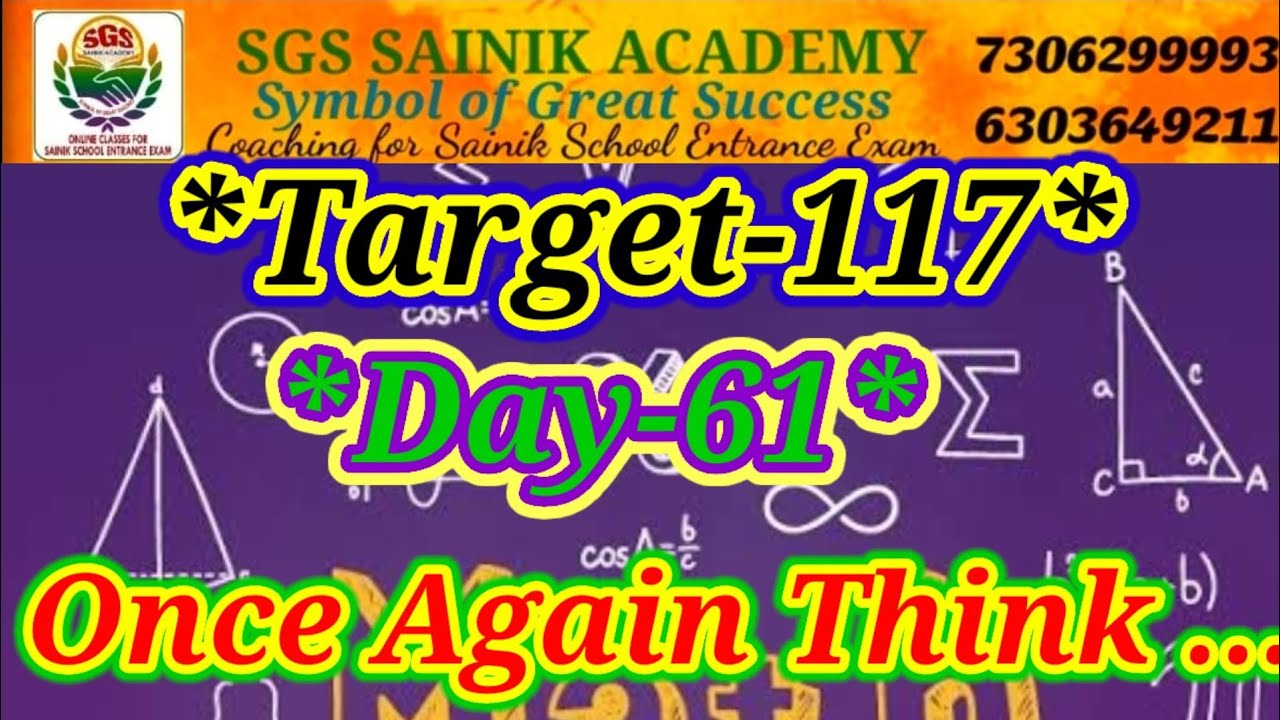 *Target-117**Day-61*Day -61Once Again Think …............ - YouTube