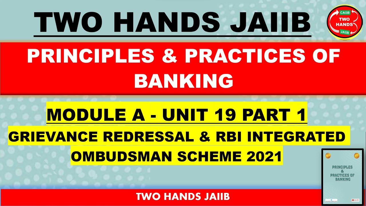 MODULE A UNIT 19 PART 1 I PRINCIPLES AND PRACTICES OF BANKING I TWO HANDS JAIIB I JAIIB PPB ...